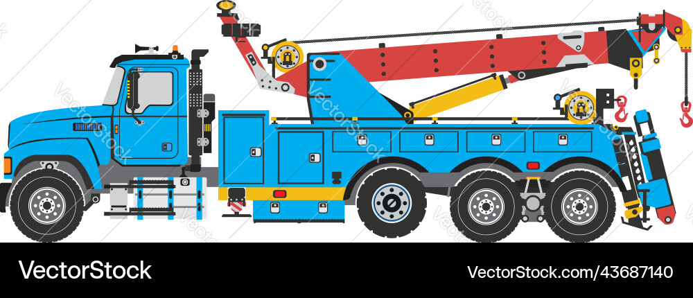 Heavy duty wrecker tow truck Royalty Free Vector Image
