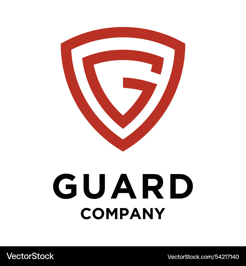 Letter g shield logo design Royalty Free Vector Image