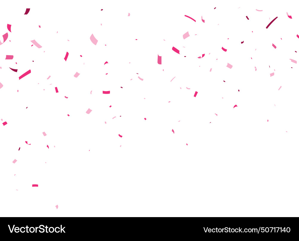Pink confetti celebrations banner Royalty Free Vector Image