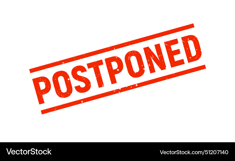 Postpone stamp red grunge icon postponed banner Vector Image