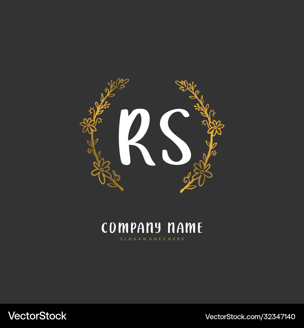 R s rs initial handwriting and signature logo Vector Image