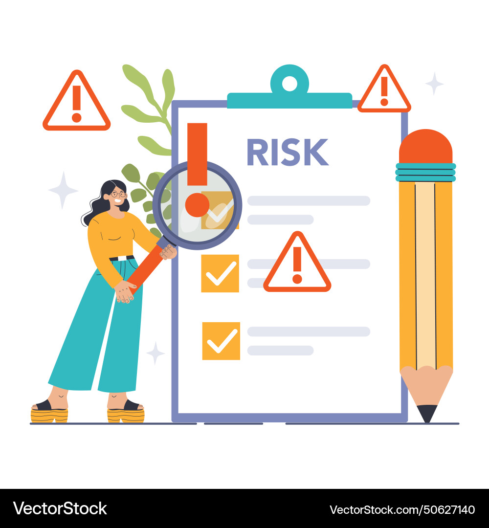 Risk management concept flat Royalty Free Vector Image