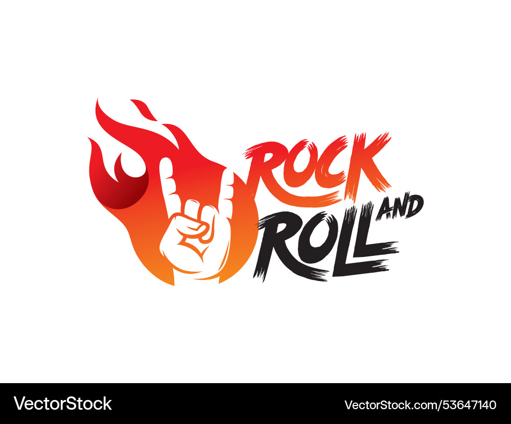 Rock and roll logo symbol or icon template Vector Image