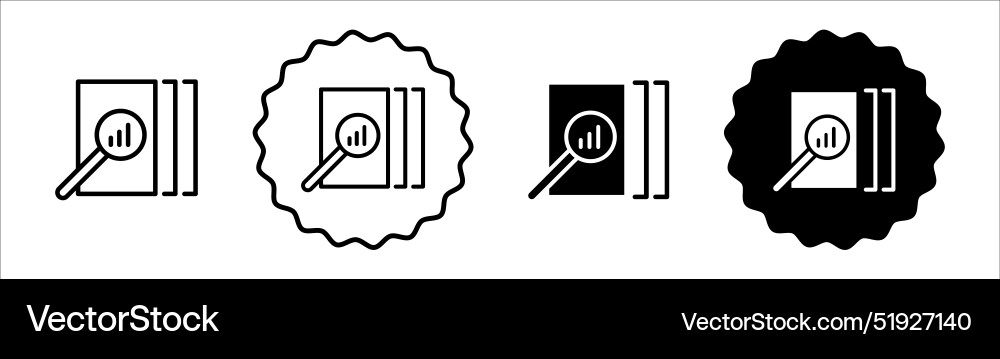 Scrutiny info icon symbol set collection Vector Image