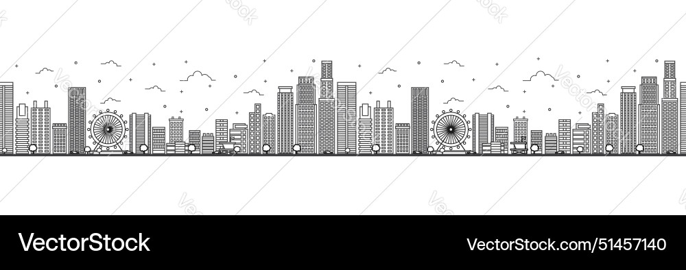 Seamless pattern with outline los angeles Vector Image