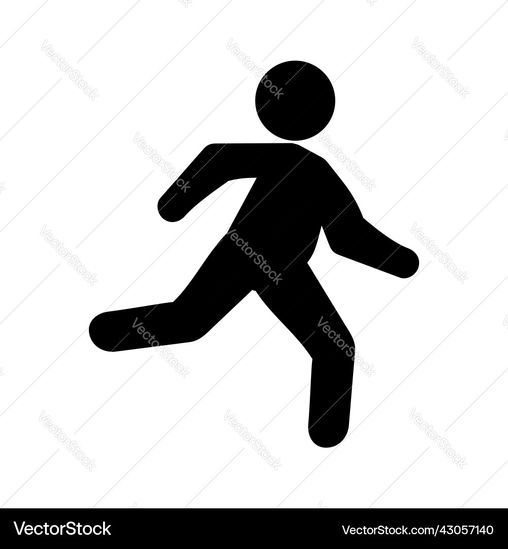 Simple obesity fat stickman stick man run Vector Image