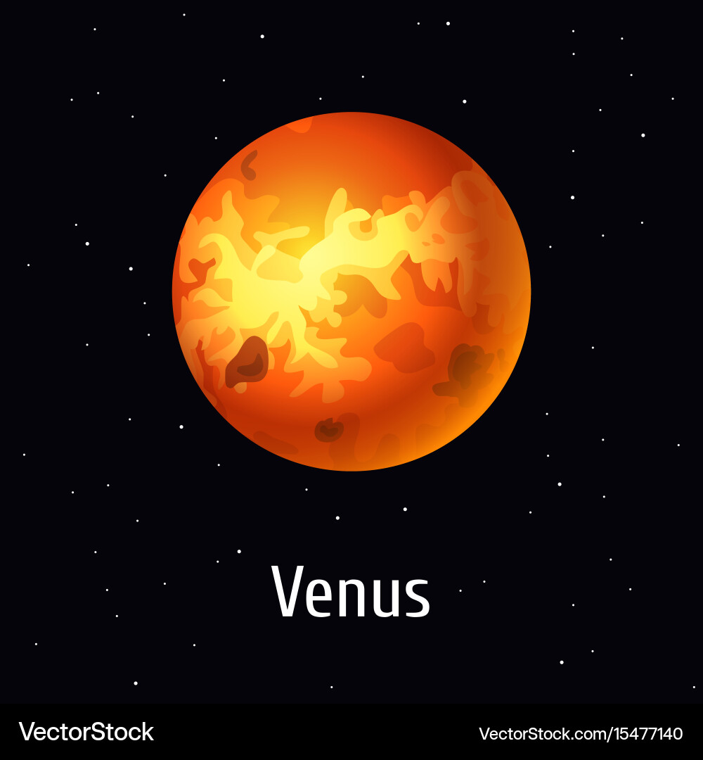 Solar system object venus Royalty Free Vector Image