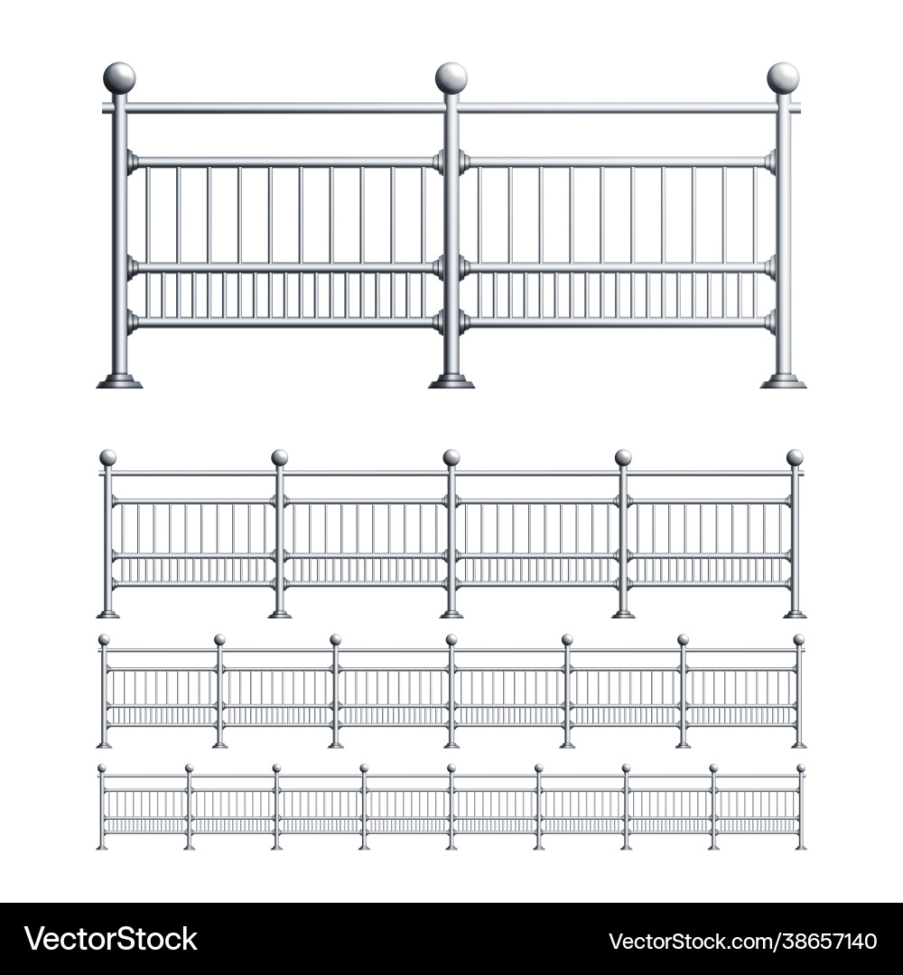 Steel railings exterior construction set Vector Image