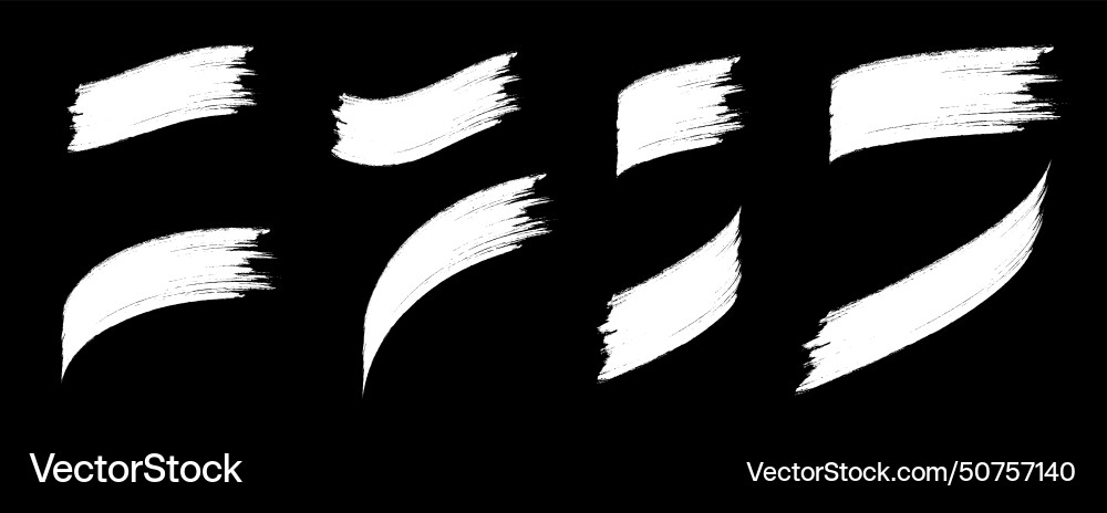White paintbrush set brush strokes templates Vector Image