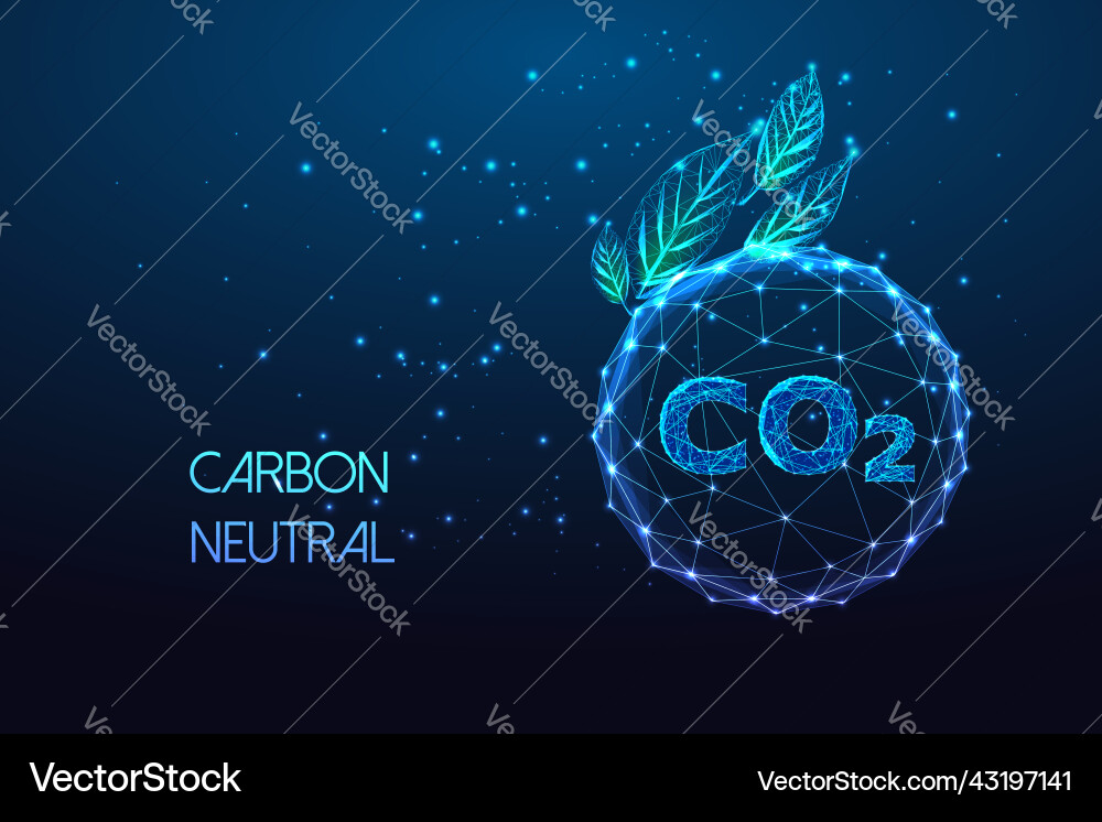 Carbon neutral net zero emission concept with co2 Vector Image