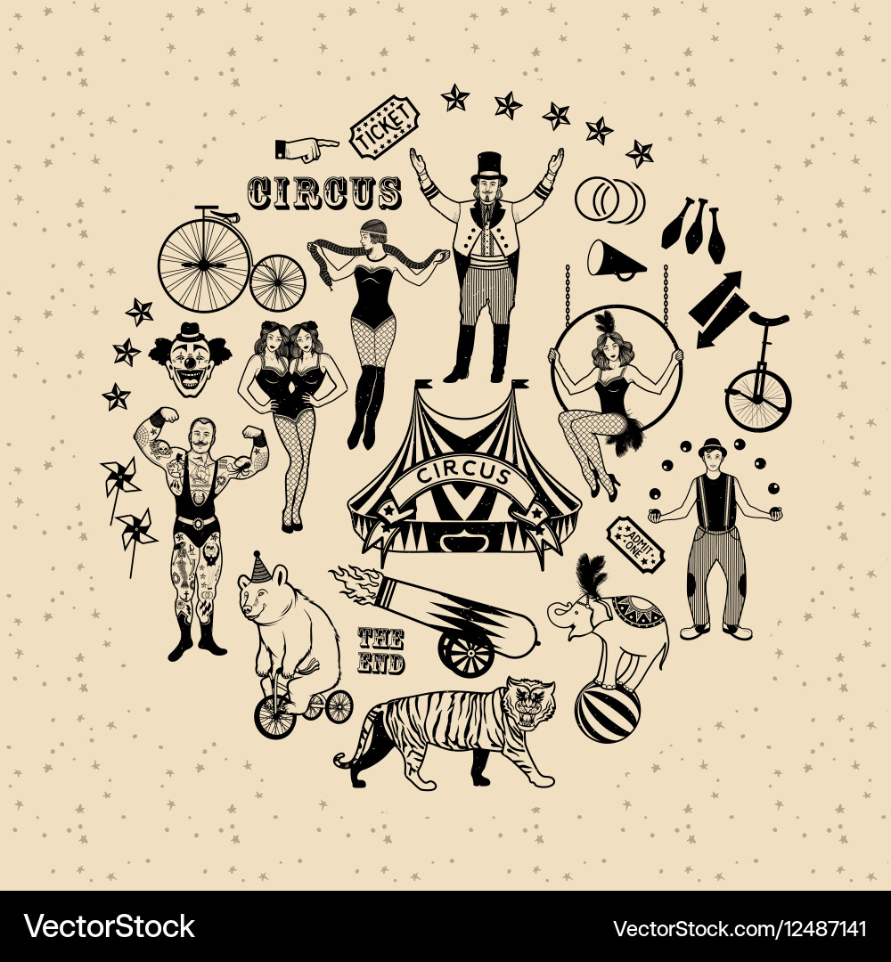 Circus collection Royalty Free Vector Image - VectorStock