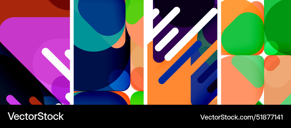 Colorful bright geometric abstract compositions Vector Image