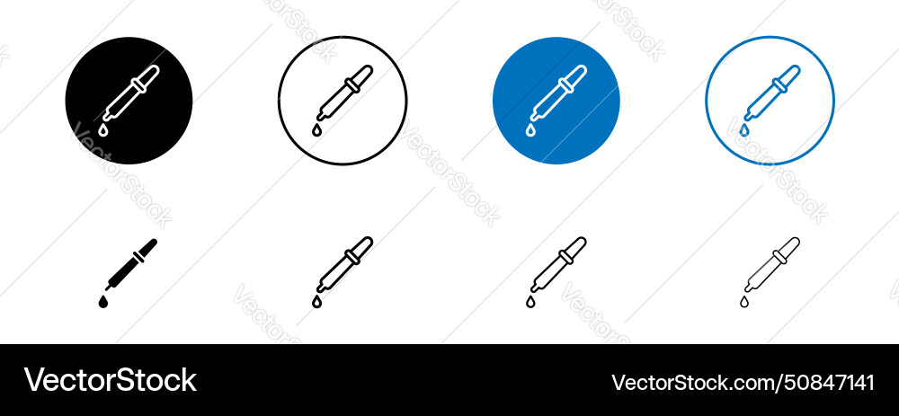 Dropper pipette icon set chemistry laboratory Vector Image