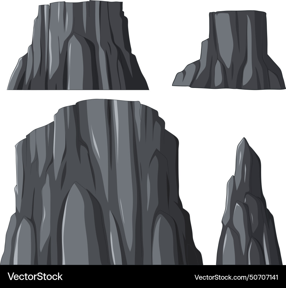Four distinct styles of rocks Royalty Free Vector Image