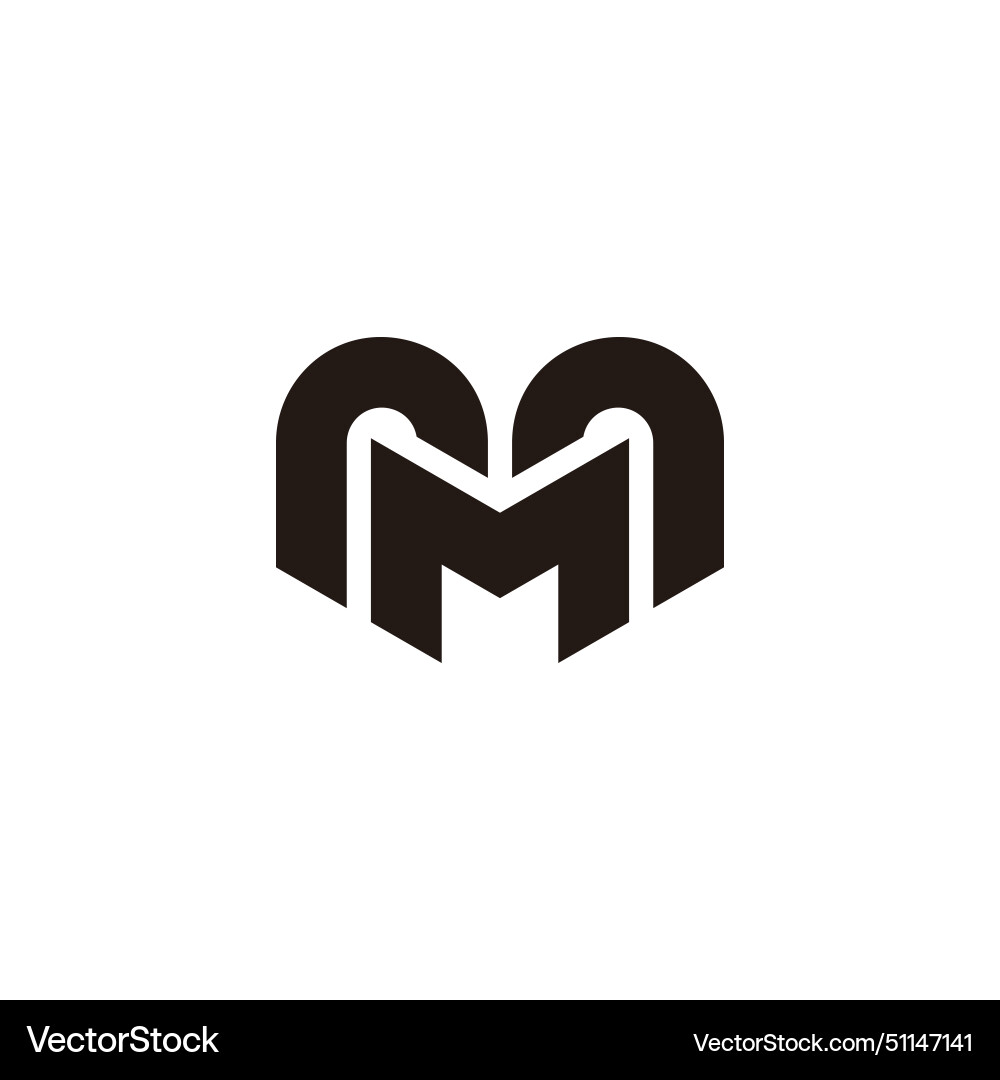Letter rm loop geometric linked logo Royalty Free Vector