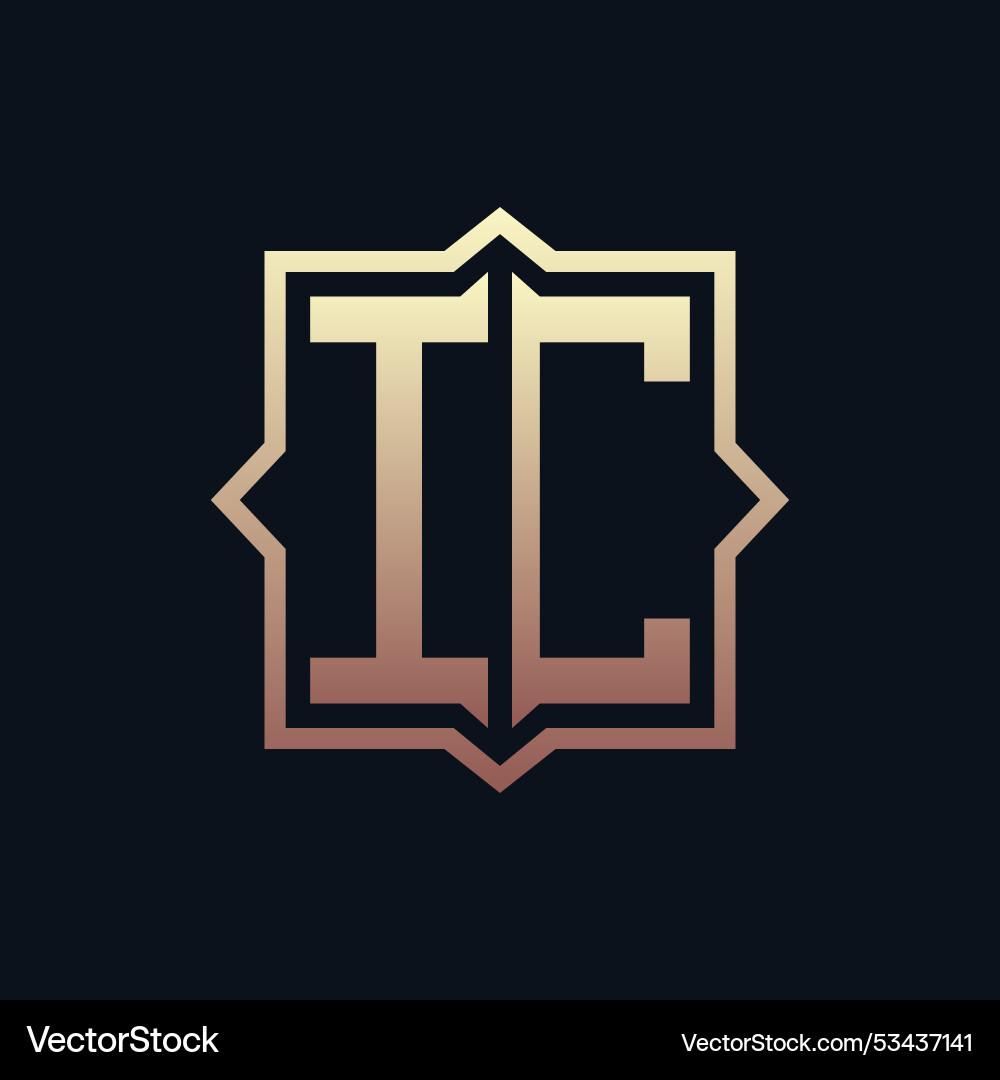 Luxury initial ic monogram logo design elegant Vector Image