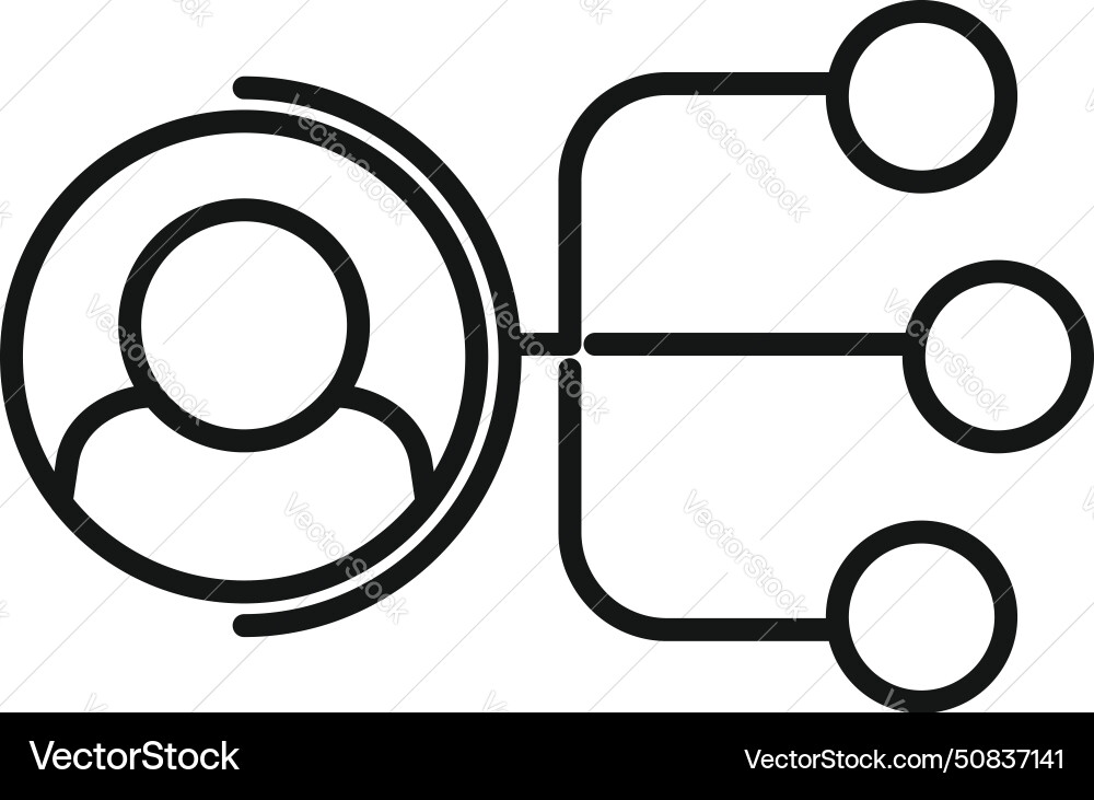 Media avatar content icon outline share Royalty Free Vector