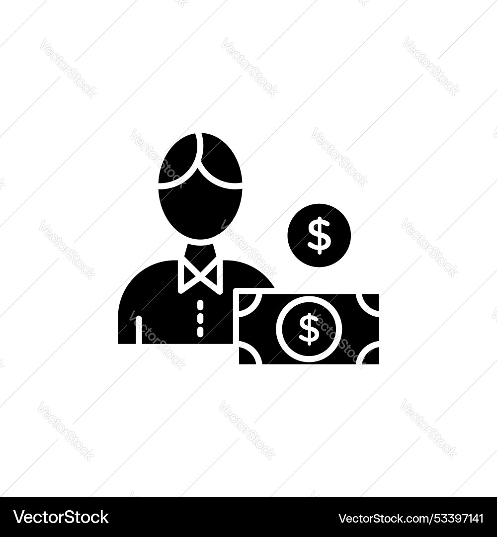 Personal loan line icon isolated on white Vector Image