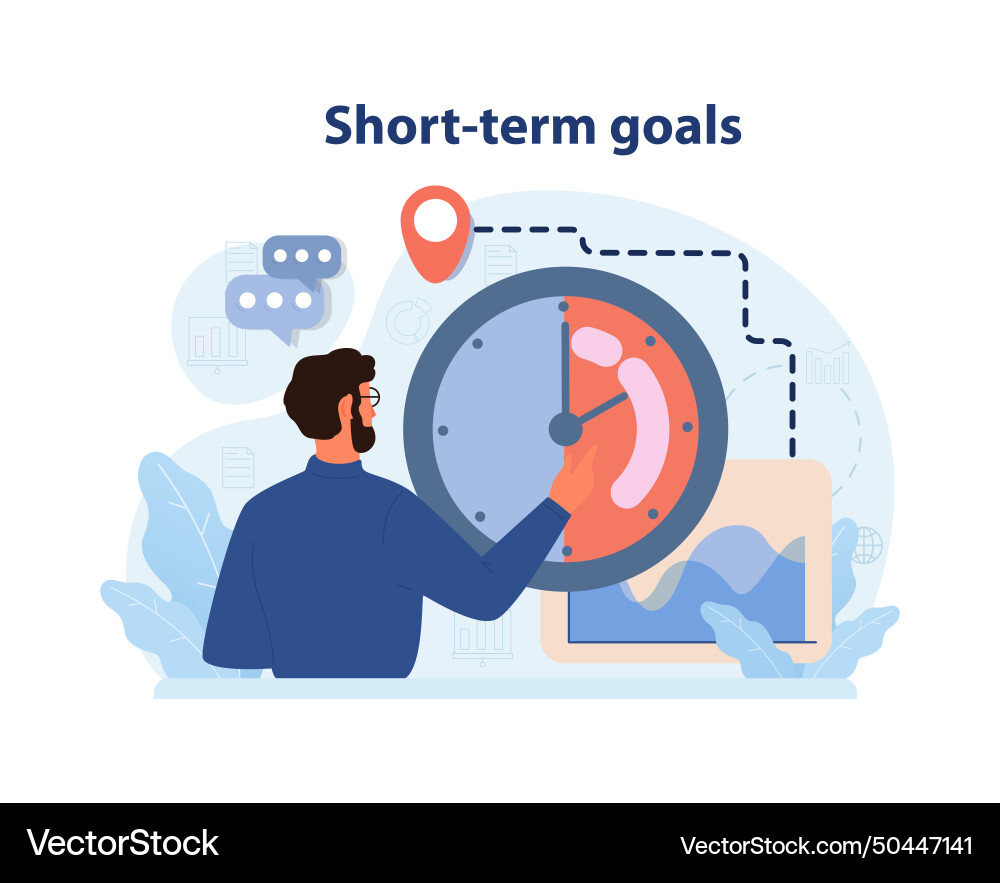 Short-term goals concept flat Royalty Free Vector Image