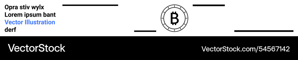 Bitcoin coin with dividers and placeholder text Vector Image