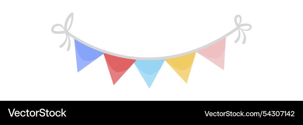 Colorful festive bunting on a white background Vector Image