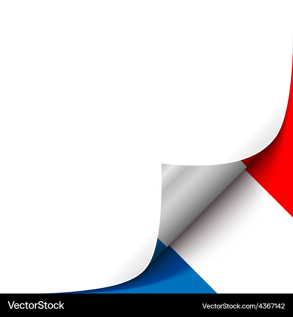 Curled French Flag Paper Corner Royalty Free Vector Image