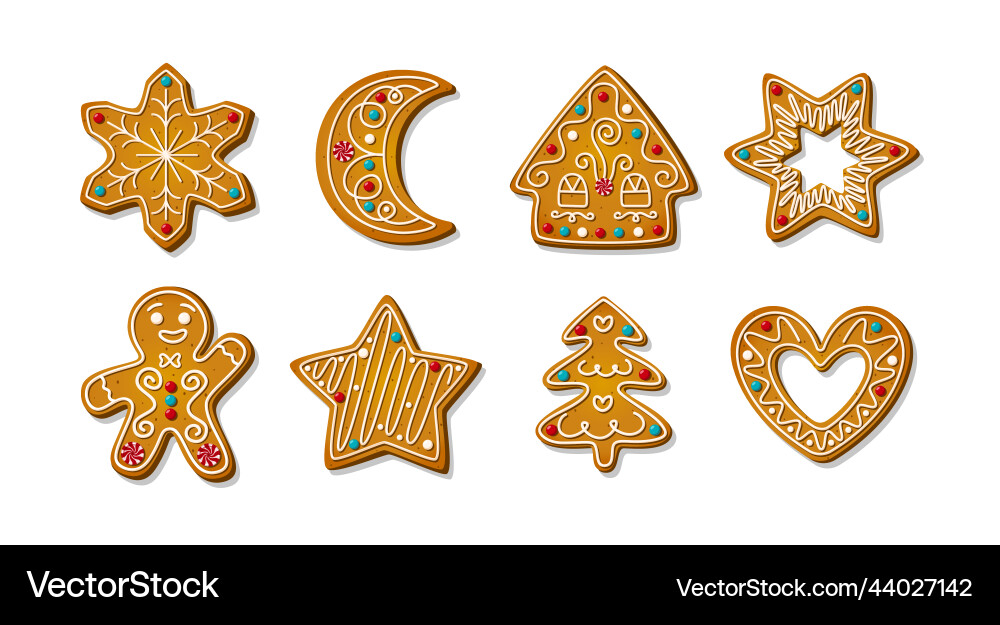 Gingerbread cookies winter homemade sweets Vector Image