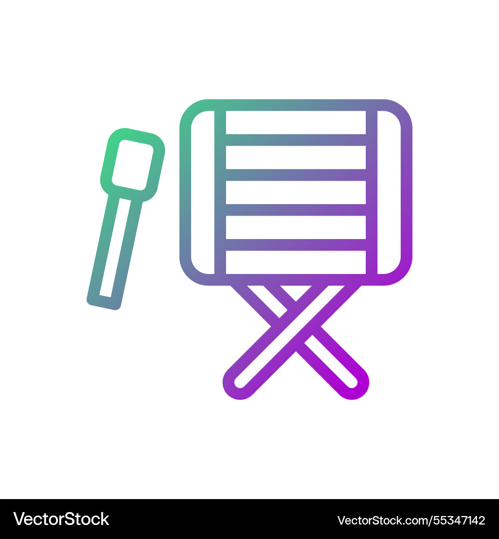 Gradient traditional drum icon with mallet Vector Image