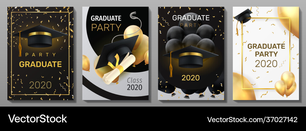 Graduation Celebration Cards Royalty Free Vector Image