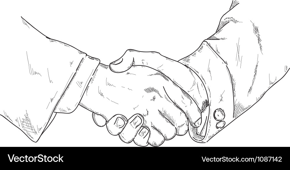 Hands shake Royalty Free Vector Image - VectorStock