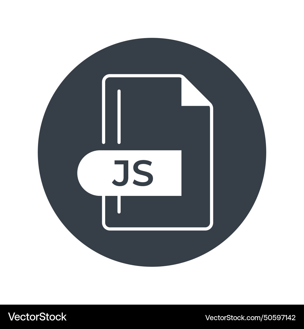 Js icon file format extension filled Royalty Free Vector