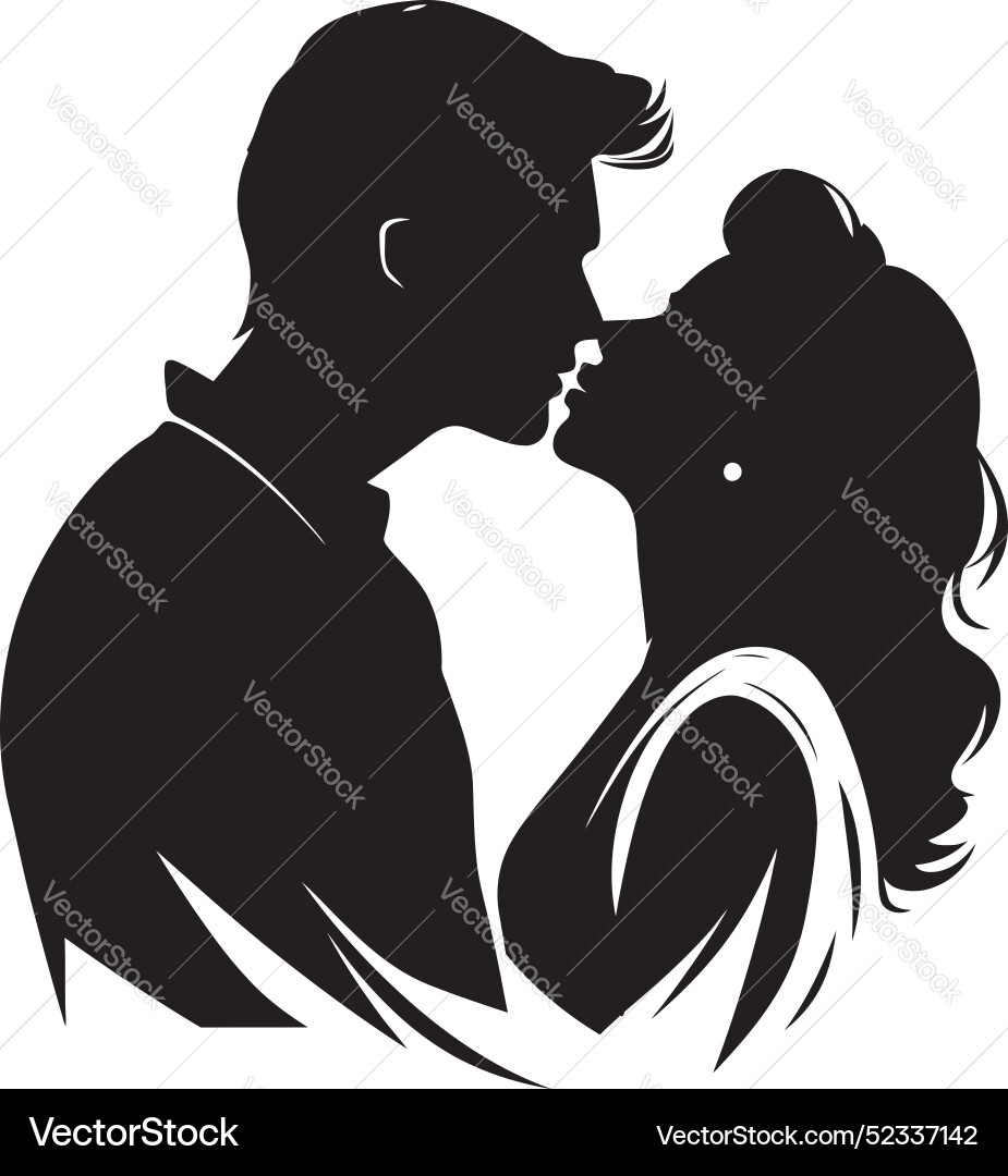 Kiss of devotion black iconic silhouette intimate Vector Image Kiss of devotion black iconic silhouette intimate Vector Image