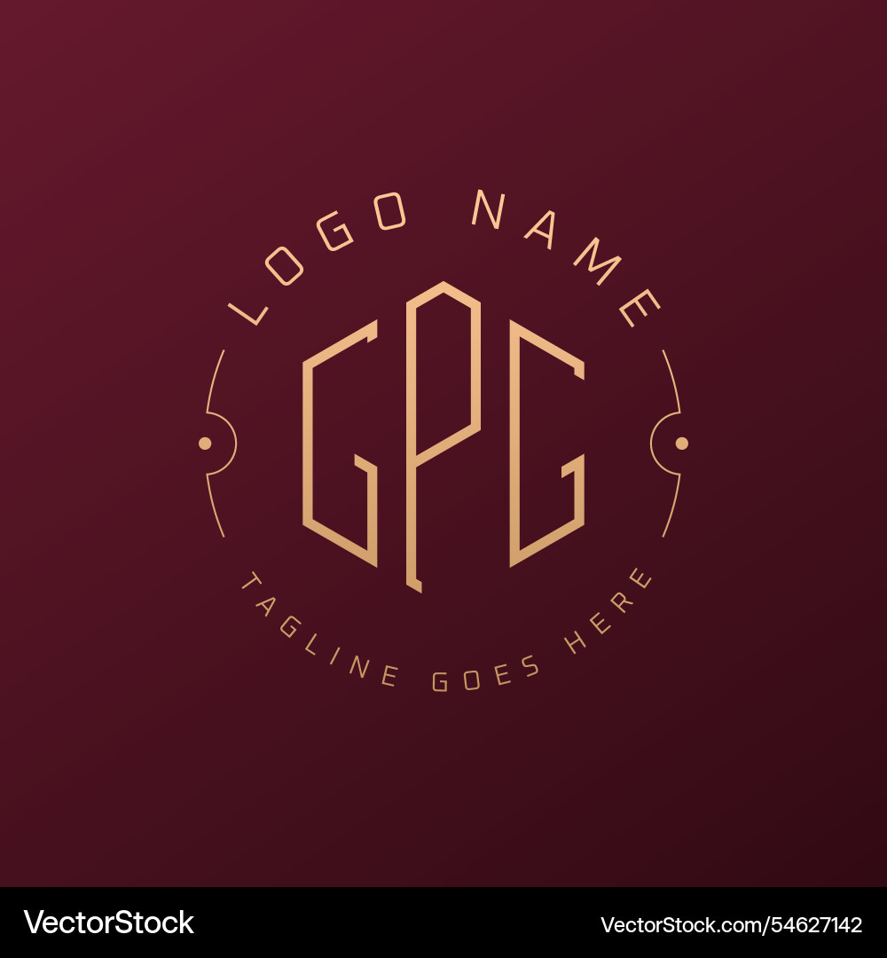 Luxus gpg Logo Design eleganter Brief Lizenzfreier Vektor