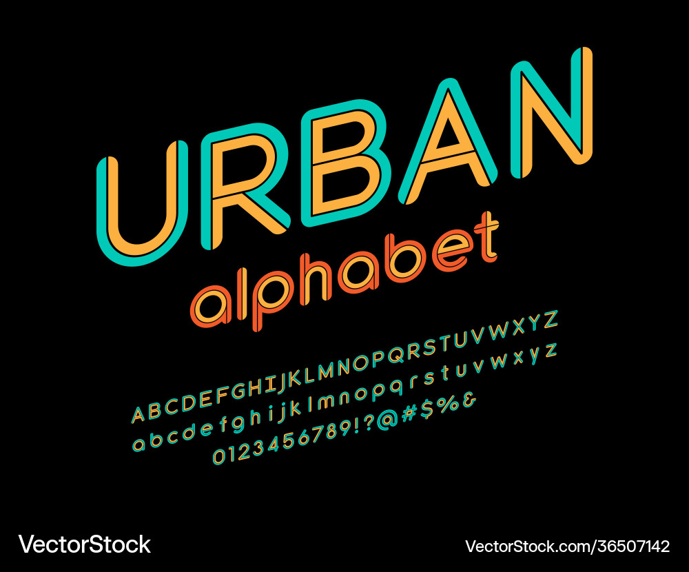 Modern font Royalty Free Vector Image - VectorStock