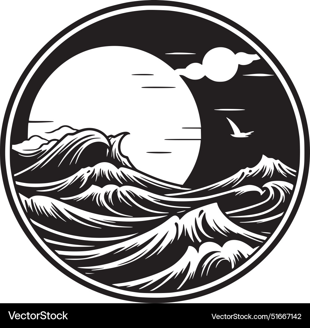 Ocean - minimalist and simple silhouette Vector Image
