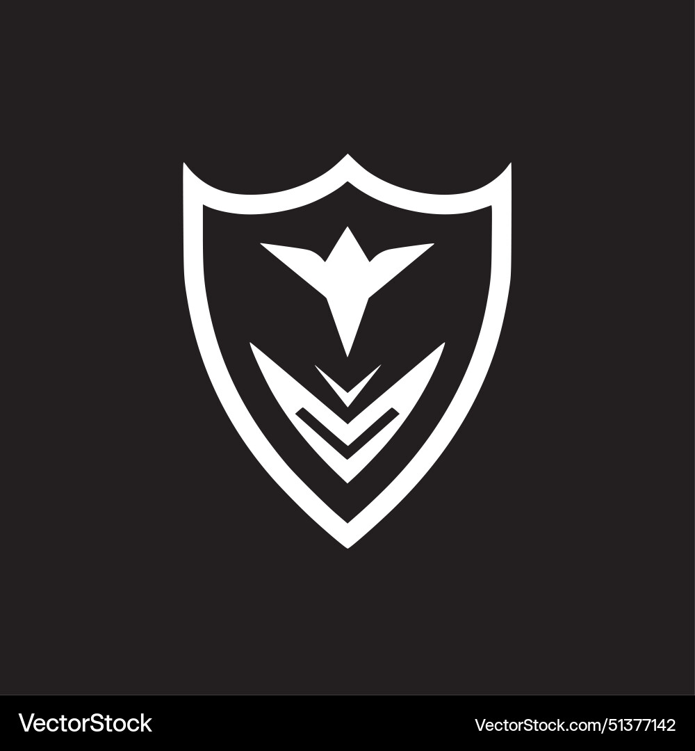 Shield - black and white isolated icon Royalty Free Vector