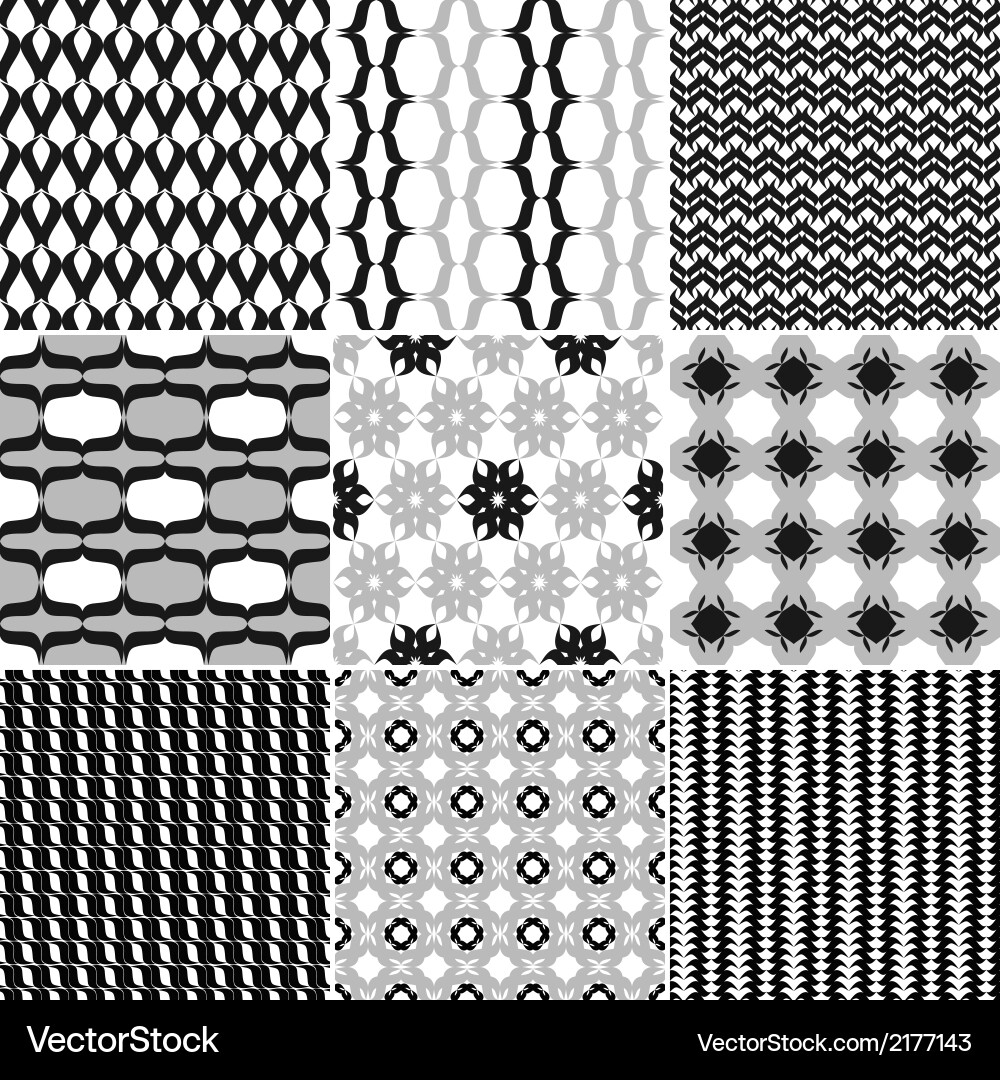 9 great patterns set 2 Royalty Free Vector Image