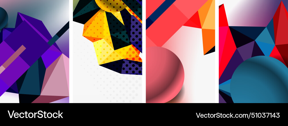 Artistic composition with colorful shapes on white