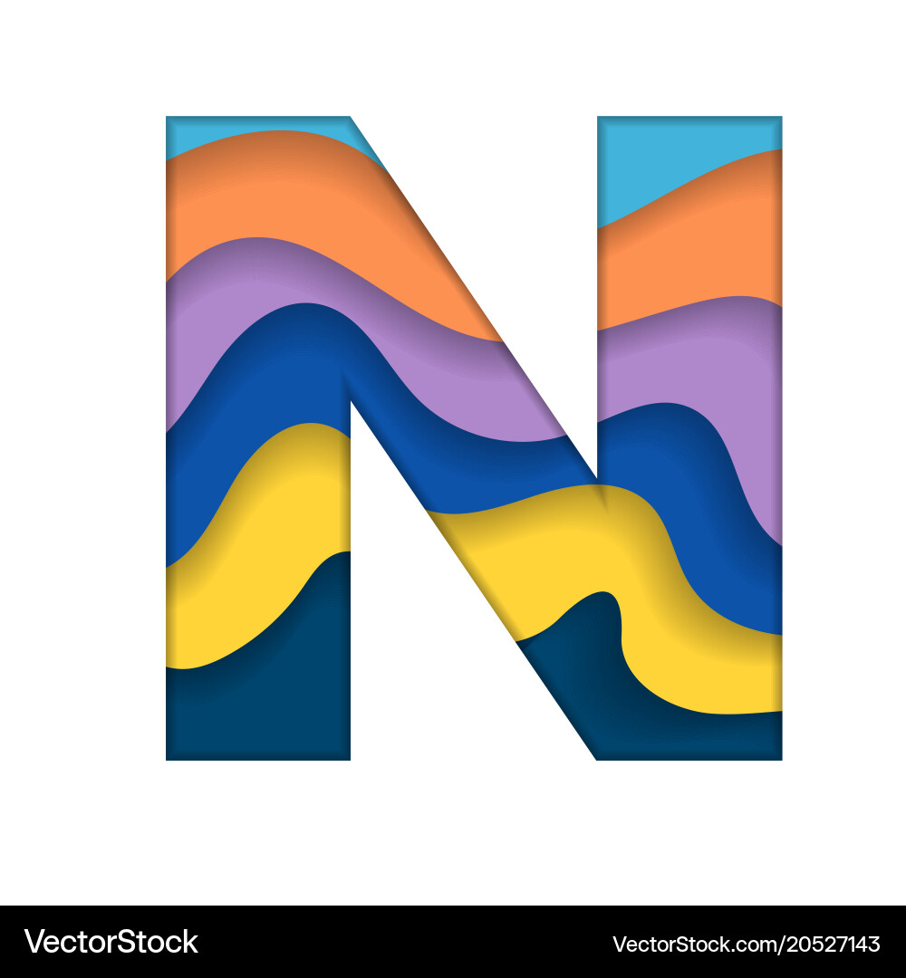 Colorful letter n Royalty Free Vector Image - VectorStock