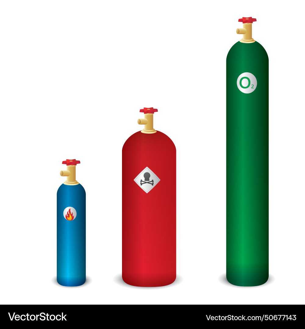 Gas cylinder danger oxygen tank Royalty Free Vector Image
