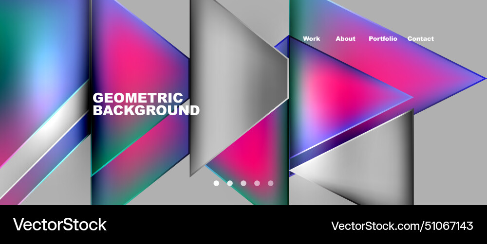 Geometric purple triangles pattern on gray Vector Image