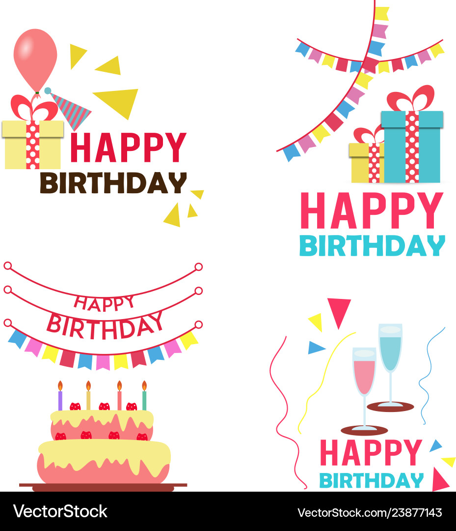 Happy birthday logo designs Royalty Free Vector Image