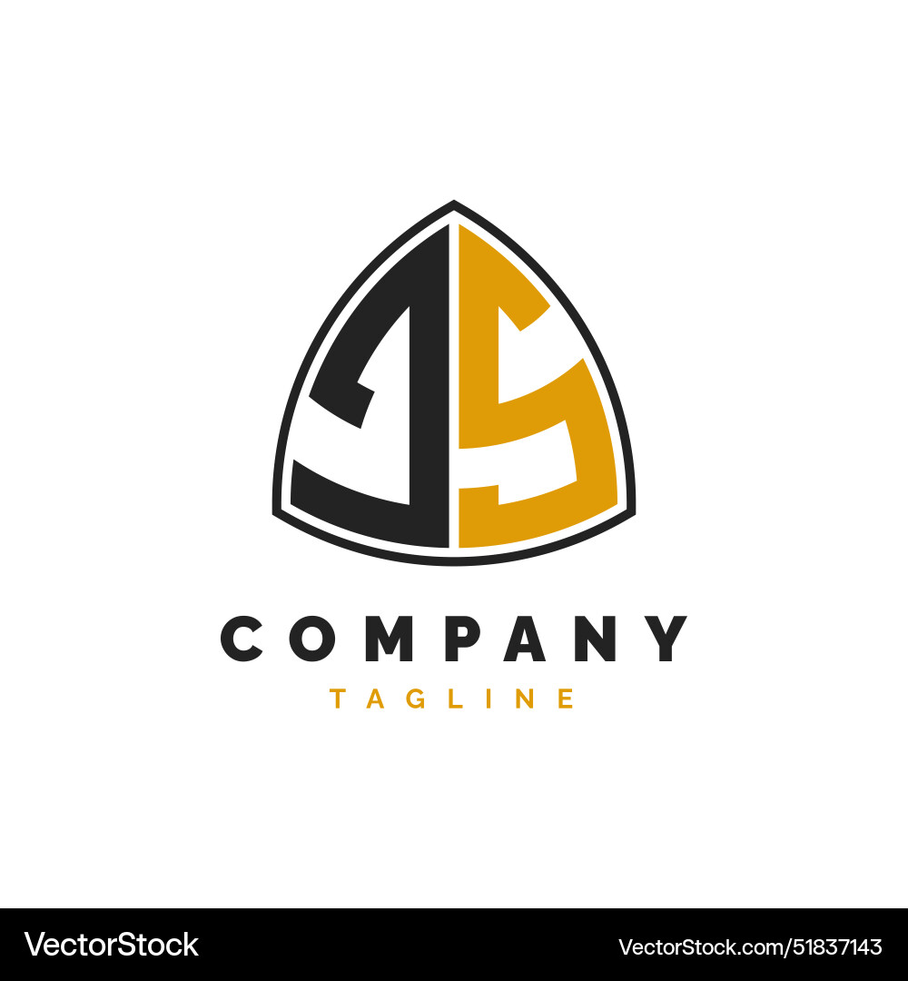 Initial letter js logo design alphabet Royalty Free Vector