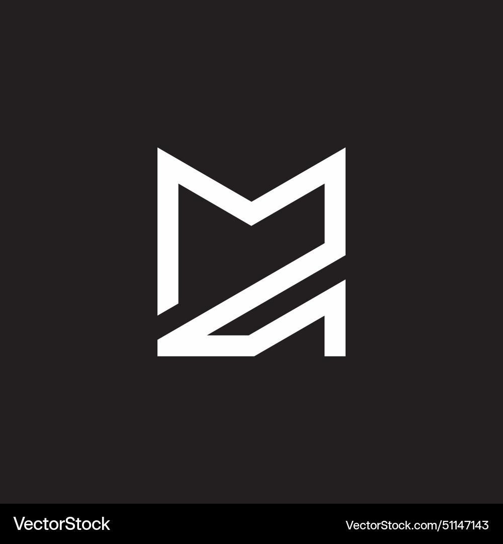 Letter mz simple geometric linear logo Royalty Free Vector