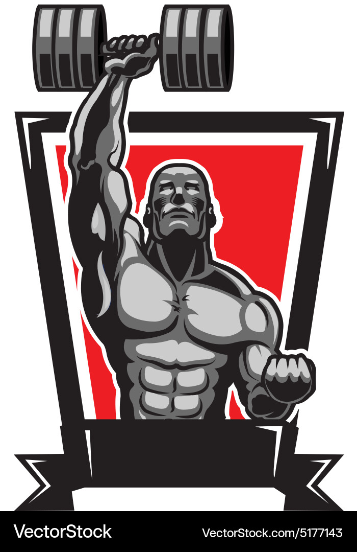 Muscular body builder Royalty Free Vector Image