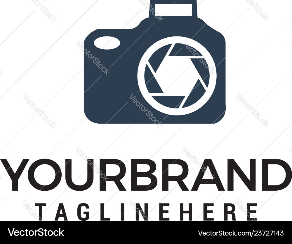 Photo camera logo design template Royalty Free Vector Image