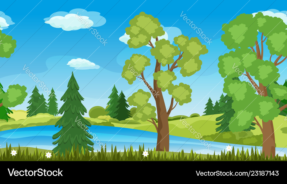 Seamless summer landscape Royalty Free Vector Image
