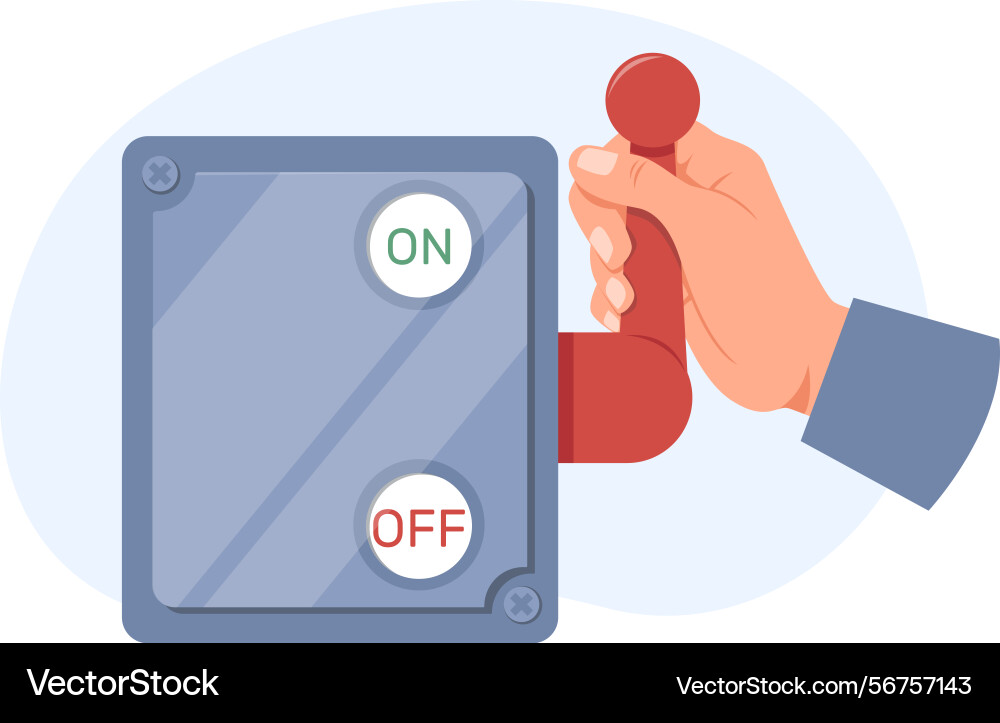 Switching on electric lever switch electricity Vector Image