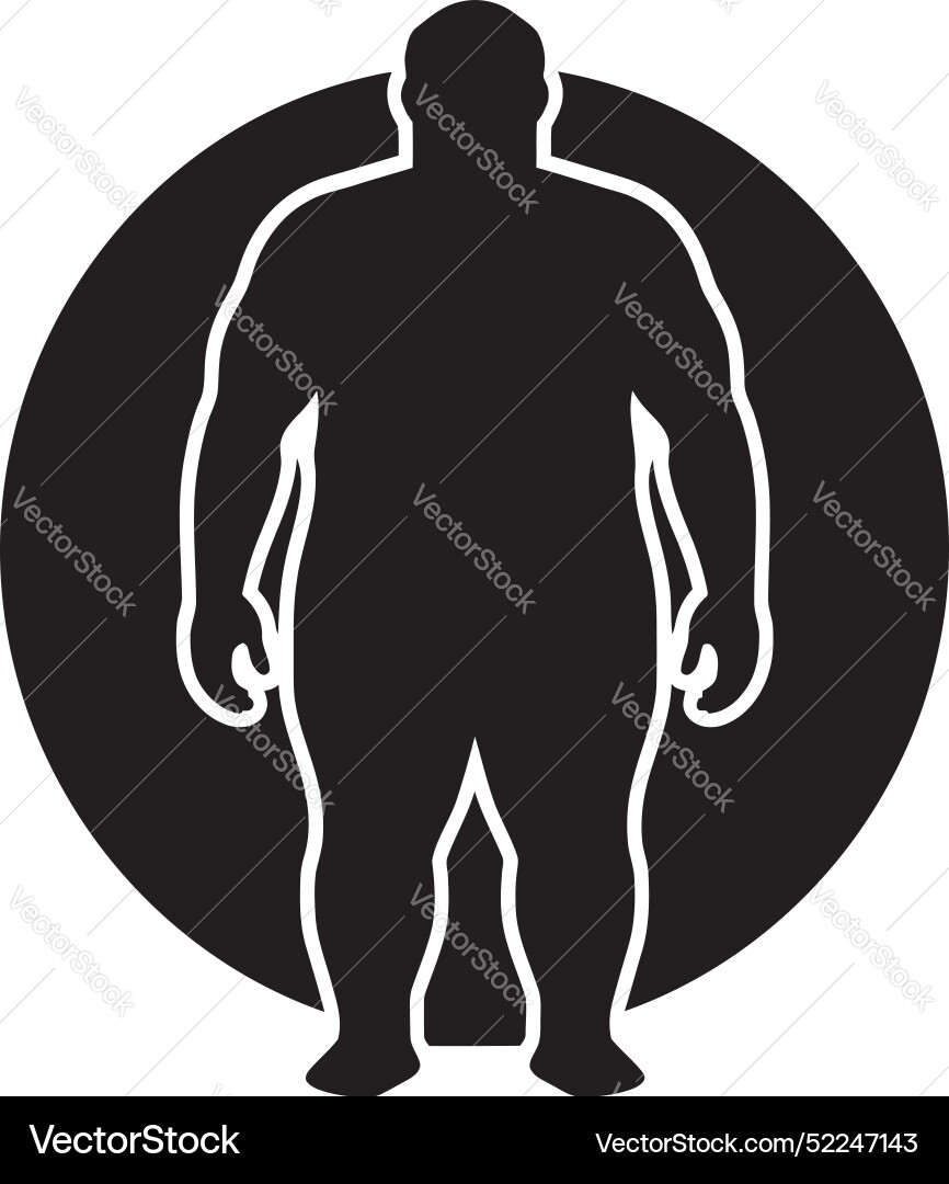 Wellness wonders human logo for obesity Royalty Free Vector