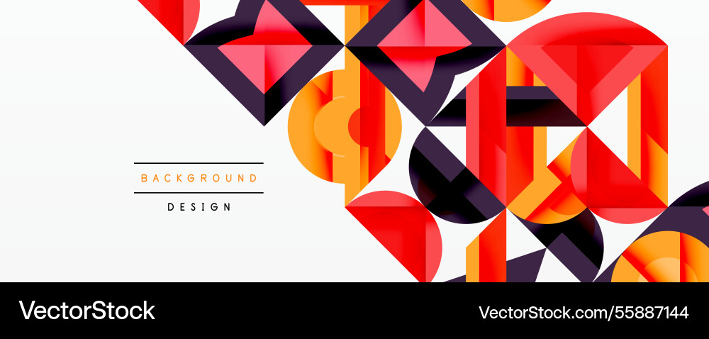 Circles squares lines abstract background Vector Image